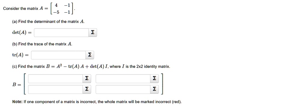 consider the matrix a 1 5 a find the determinant of the matrix a det a ...