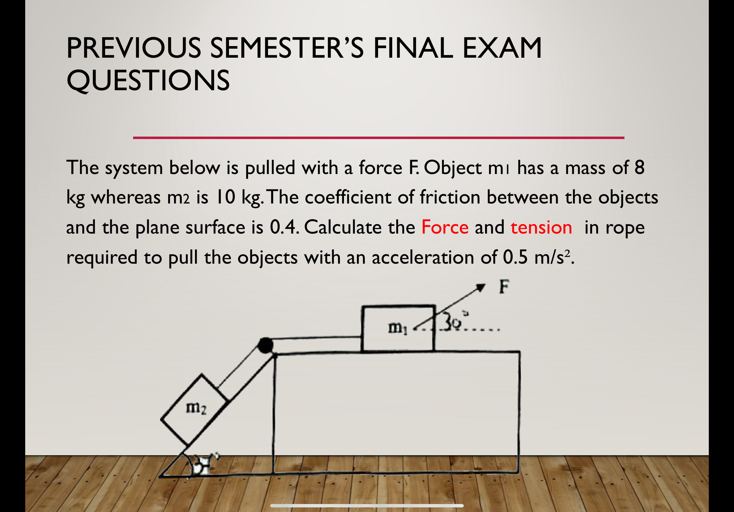 PREVIOUS SEMESTER'S FINAL EXAM QUESTIONS The system below is pulled ...