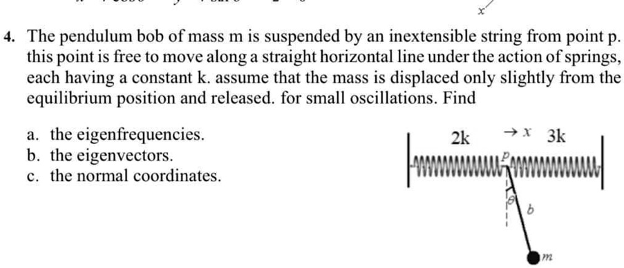 SOLVED: The pendulum bob of mass m is suspended by an inextensible string from point p. This ...