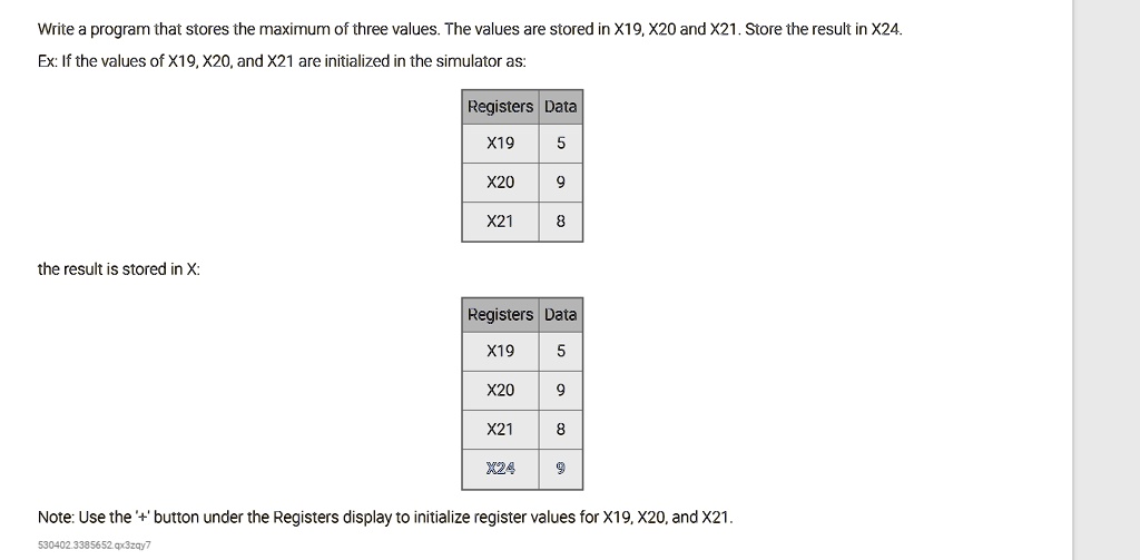Solved Write A Program That Stores The Maximum Of Three Values The Values Are Stored In X19 0881