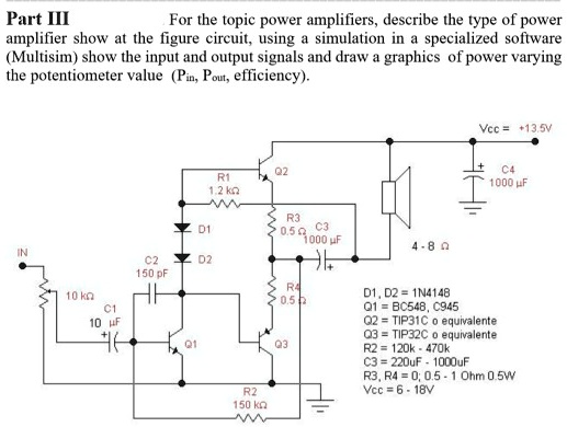Part III For the topic power amplifiers, describe the type of power ...