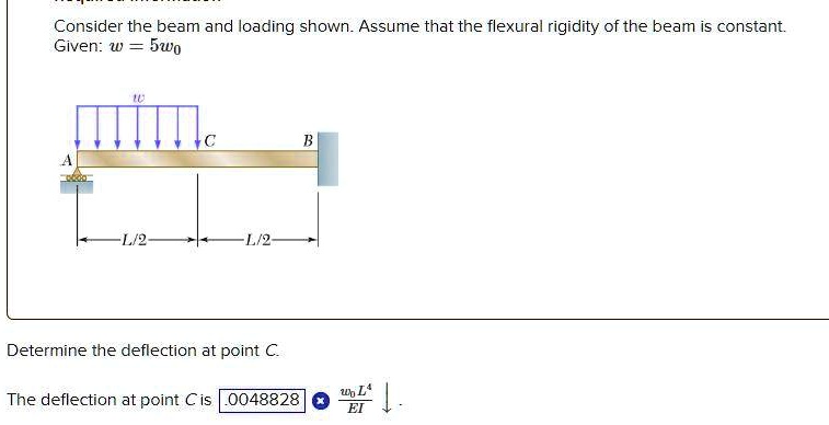 Consider the beam and loading shown. Assume that the flexural rigidity of the beam is constant ...