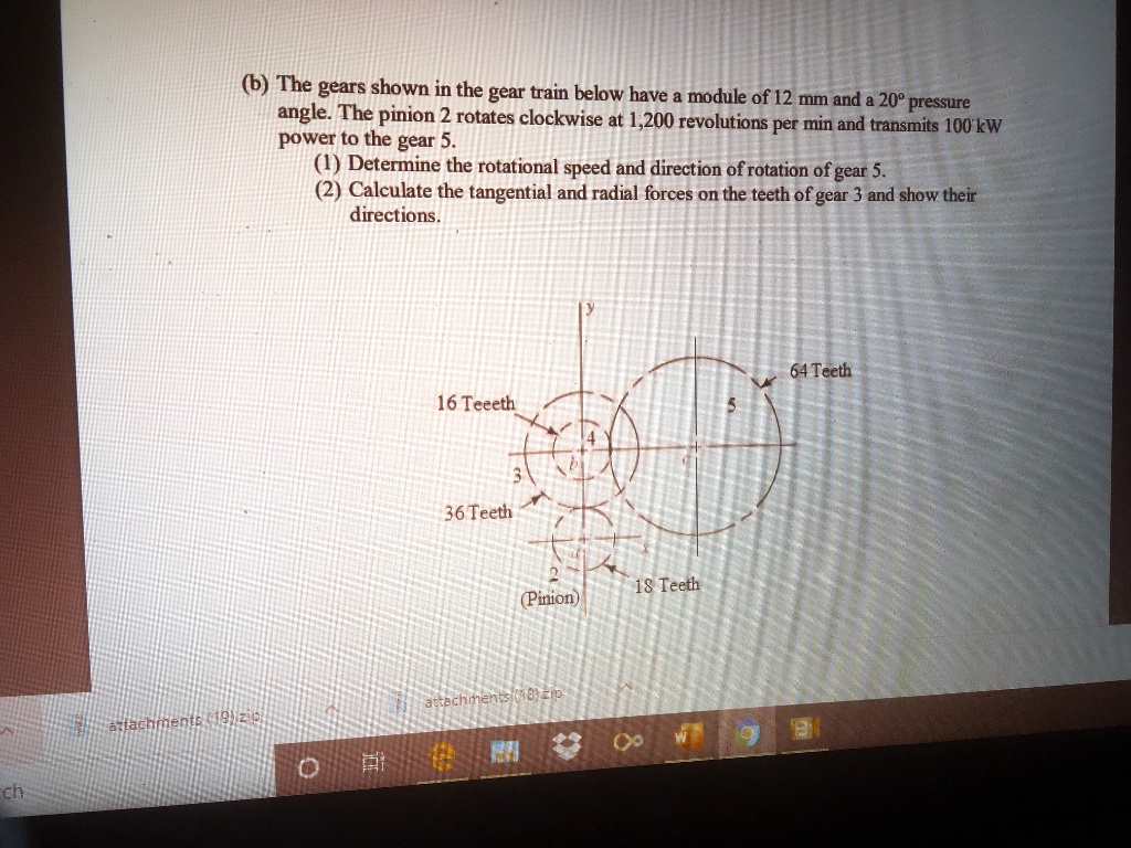 SOLVED: The gears shown in the gear train below have a module of 12 mm ...