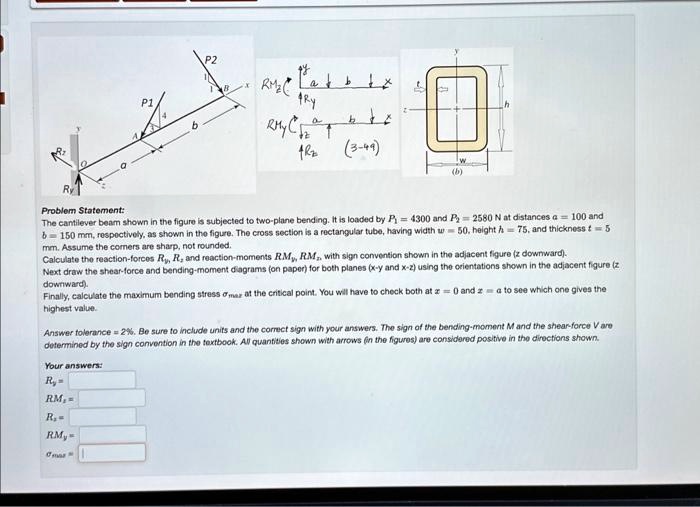 mechanics of materials ry problem statement the cantilever beam shown ...
