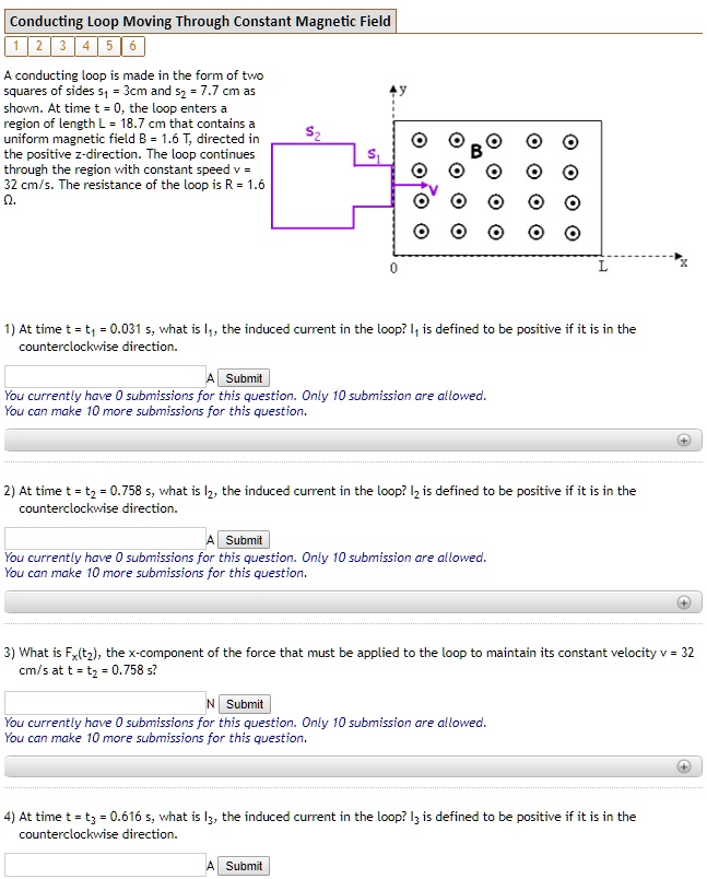 SOLVED:Conducting Loop Moving Through Constant Magnetic Field ...