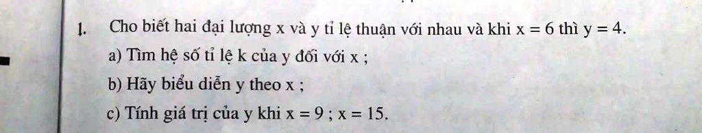 Solved Cho Biết Hai đại Lưá£ng Và Tá· LᇠThuáºn Vá›i Nhau