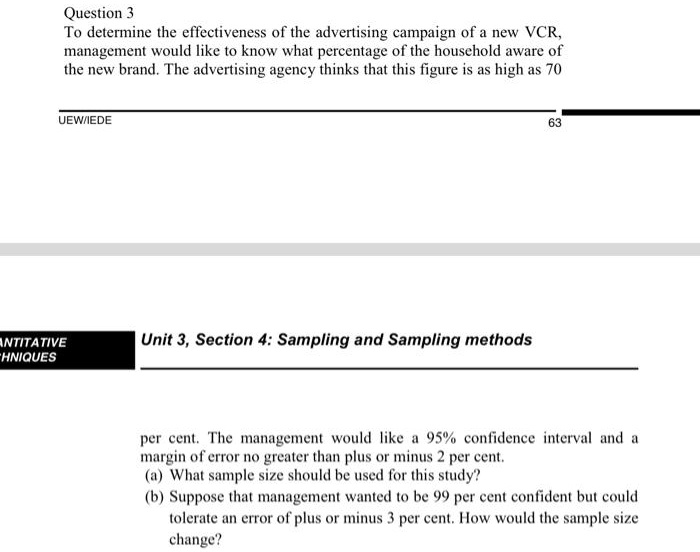 SOLVED: Question 3: To determine the effectiveness of the advertising ... SOLVED: Question 3: To determine the effectiveness of the advertising ...