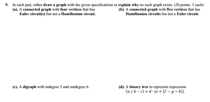 Solvedin Each Part Either Draw Graph With The Given Specifications Explain Why No Such Graph
