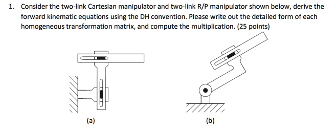 SOLVED: Consider the two-link Cartesian manipulator and two-link R/P ...