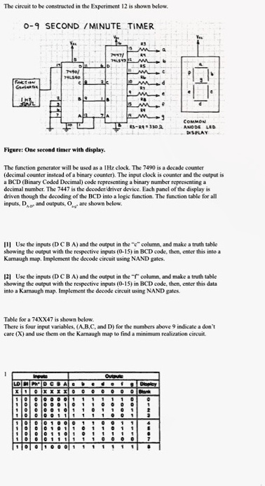 the circuit to be constructed in the experiment 12 is shown below the ...