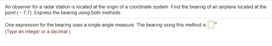an observer for a radar station is located at the origin of a ...