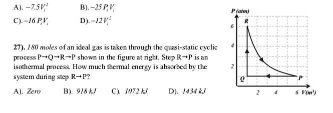 a 7v2 c 16 fv b 25fv d 12v 27 180 moles ofan ideal g4s is taken through ...
