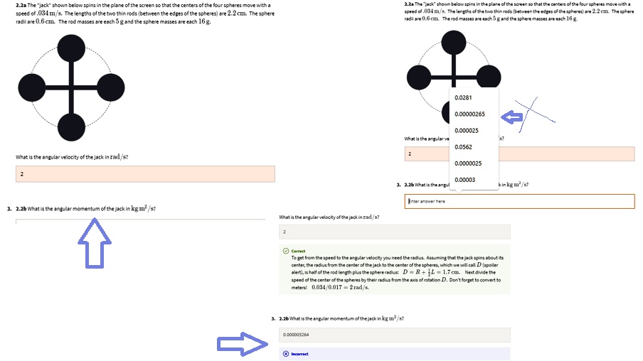 Texts: 2.2a The jack shown below spins in the plane of the screen so ...