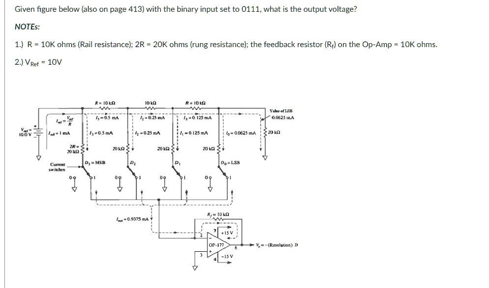 Given figure below (also on page 413) with the binary input set to 0111 ...