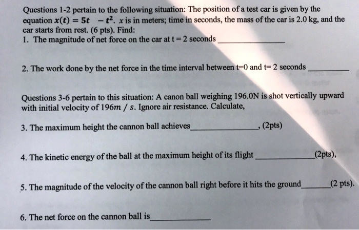 Solved Questions 1 2 Pertain To The Following Situation The Position