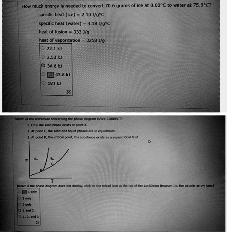 SOLVED: Which of the statements concerning the phase diagram is/are ...