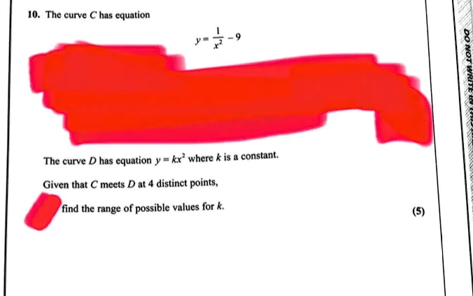 The curve C has cquation The curve D has equation y kx' where k is constant Given that C meets D ...