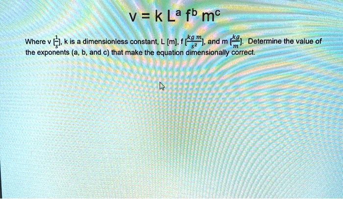 v kla fb mc where v 0k is a dimensionless constant l m 9 7 and m 6 ...