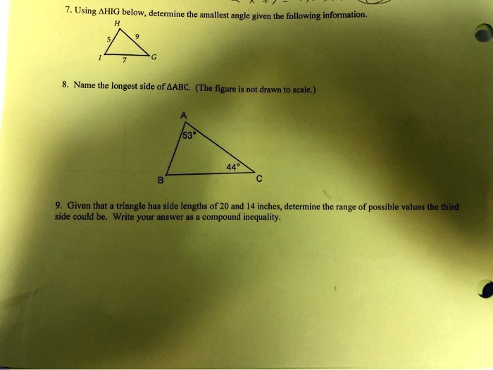 SOLVED: Using AHIG below, determine the smallest angle given the ...