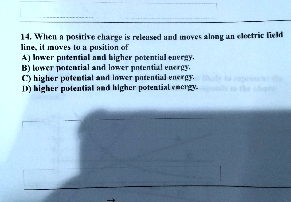 14 when a positive charge is released and moves along an electric field ...