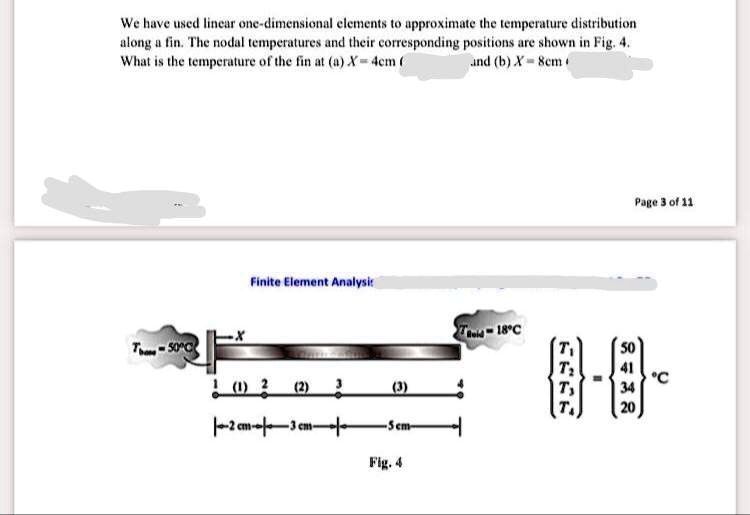 SOLVED: We have used linear one-dimensional elements to approximate the temperature distribution ...