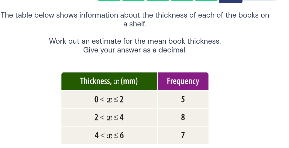 SOLVED: The table below shows information about the thickness of each ...