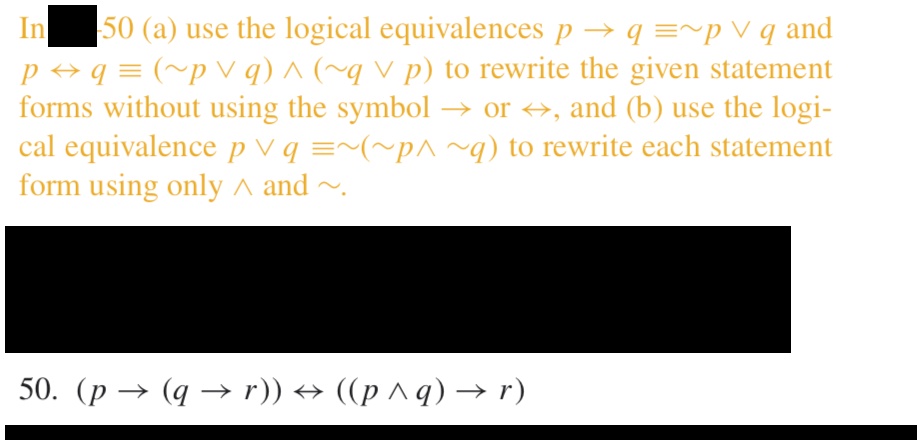 50 a use the logical equivalences p 4 p v q and p q p v q q...