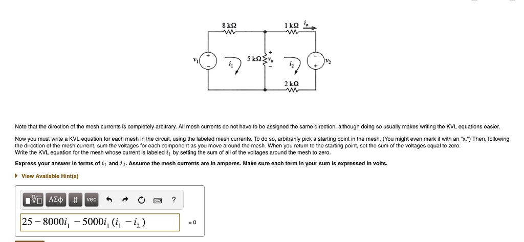 SOLVED: Once you have determined the number of meshes, you should assign each mesh current a ...