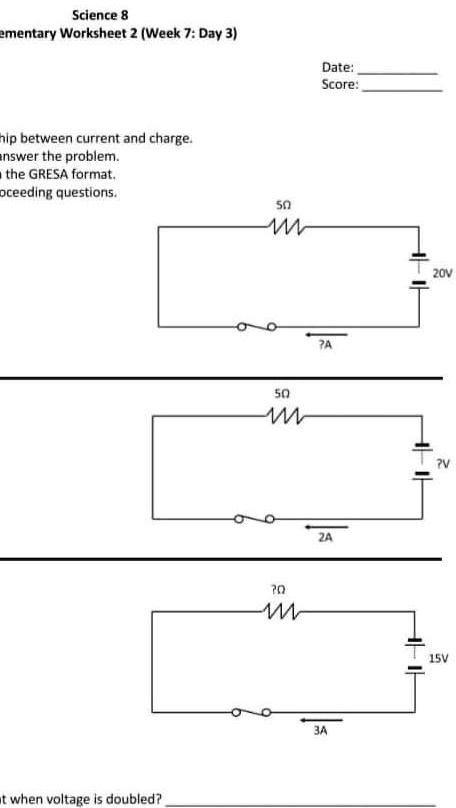 SOLVED: Using the diagram, fill in the GRESA method. Science 8 Elementary Worksheet 2 (Week 7 ...