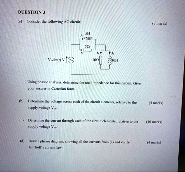 QUESTION 3 (a) Consider the following AC...