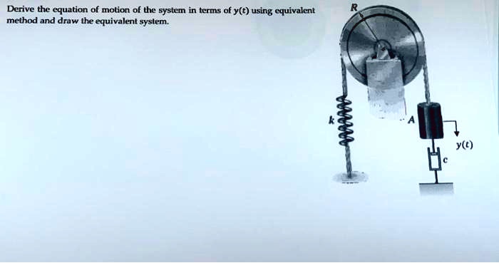 Solved Derive The Equation Of Motion Of The System In Terms Of Y T Using Equivalent Method And