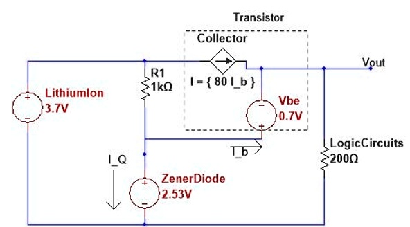 Transistor Collector Vout R1 1k? I = 80 Ib LithiumIon 3.7V Vbe 0.7V Ib ...