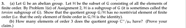 SOLVED: (a) Let G be an abelian group Let H be the subset of G ...