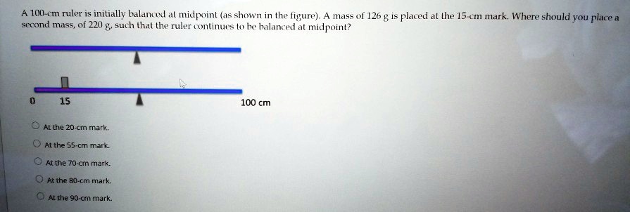 10 m ruler is initially balanced al midpoint as shown in the figure a ...