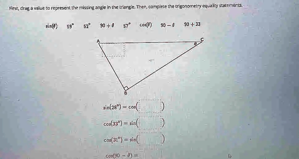 SOLVED: First, let's assign a value to represent the missing angle in ...