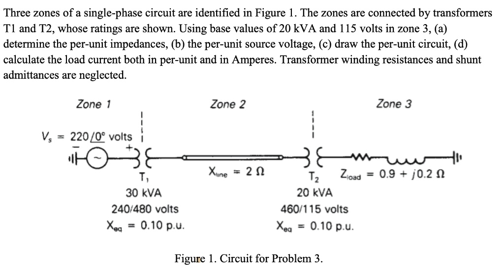 three zones of a single phase circuit are identified in figure 1 the zones are connected by ...