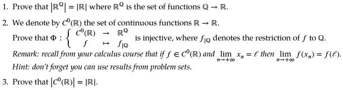prove that ir iri where r is the set of functions q r we denote by re the set of continuous ...