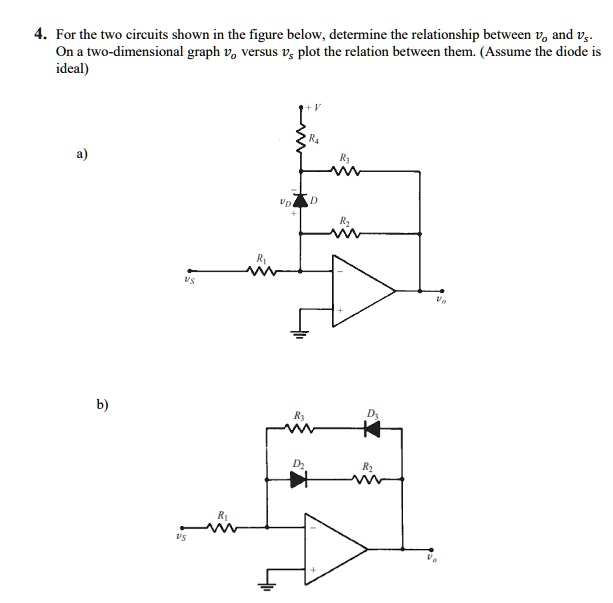 SOLVED: 4. For the two circuits shown in the figure below, determine ...