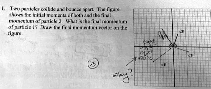 two particles collide and bounce apart the figure shows the initial momenta of both and the ...