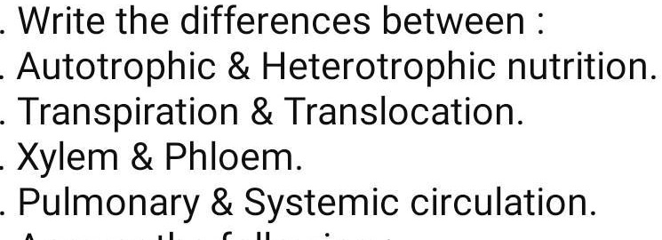 SOLVED: 'can anybody help me with this Write the differences between ... SOLVED: 'can anybody help me with this Write the differences between ...