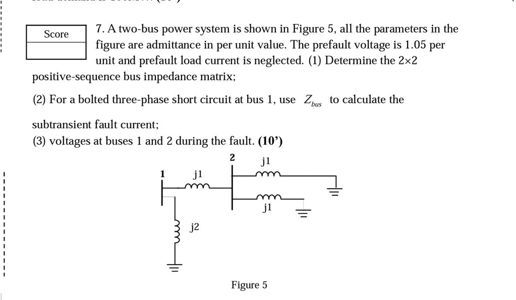SOLVED: A two-bus power system is shown in Figure 5. All the parameters in the figure are ...