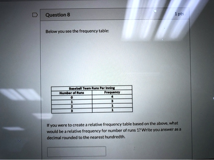 Solved Question 8 1 Pts Below You See The Frequency Table Fasebuin