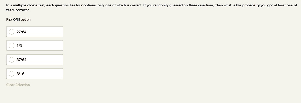 multiple choice test each question has four options only one of which ...