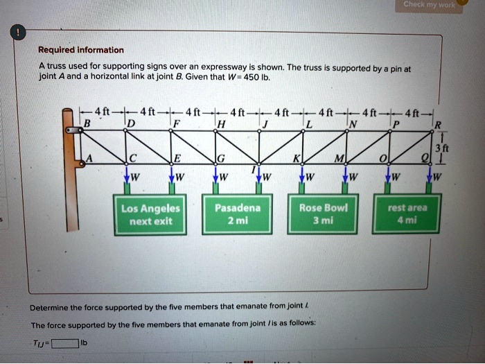 Required information A truss used for supporting signs over an ...