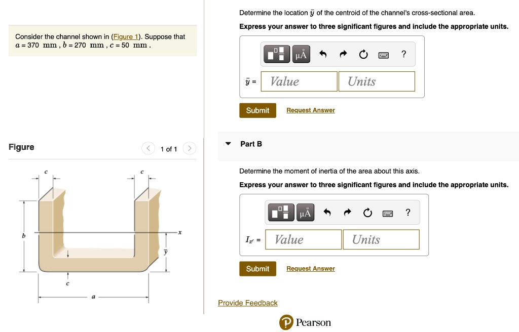 Consider the channel shown in (Figure 1). Suppose that a = 370 mm, b ...