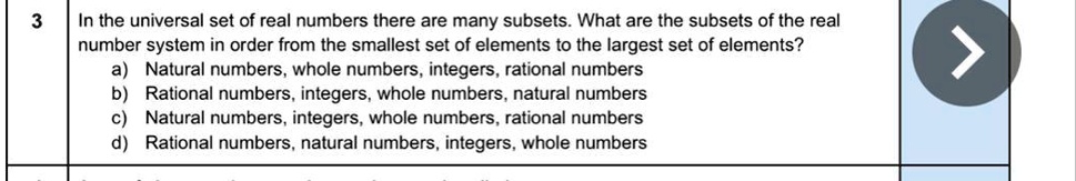 choose one help me please in the universal set of real numbers there ...