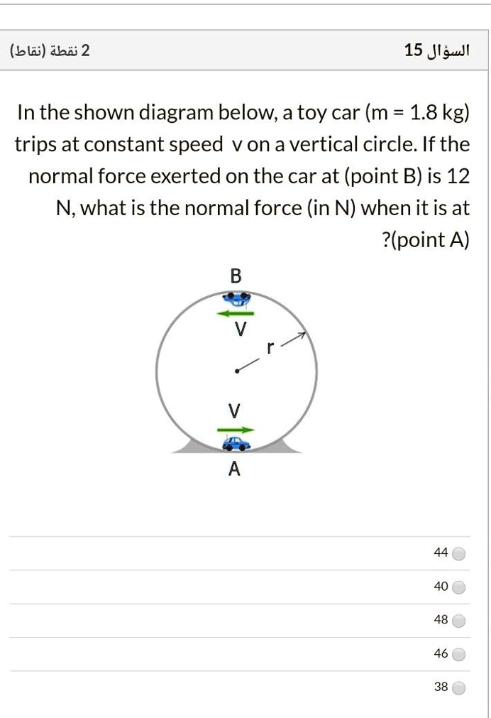 SOLVED: (bli) a6i 2 15 JIgul In the shown diagram below, a toy car (m ...