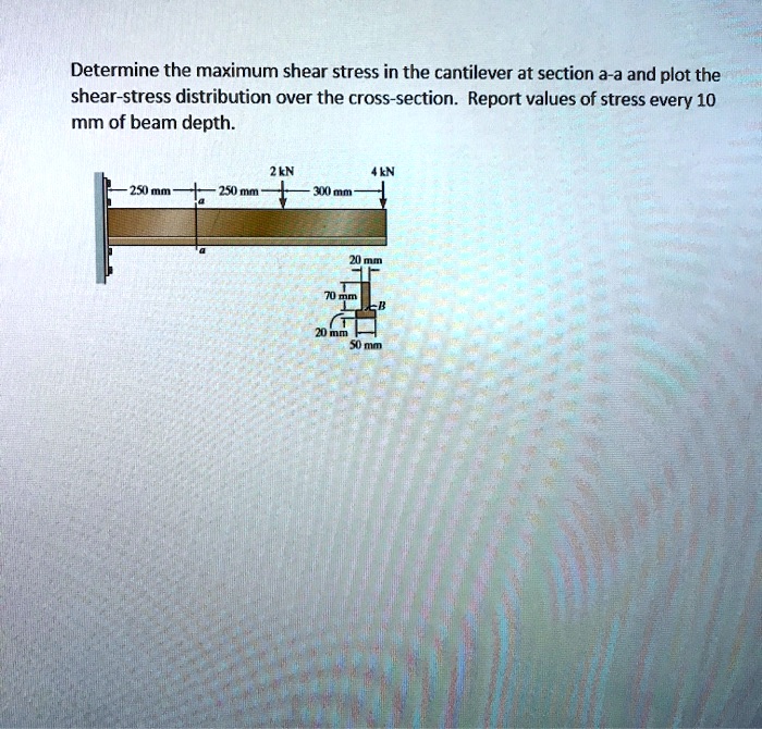 Determine the maximum shear stress in the cantilever at section a-a and ...