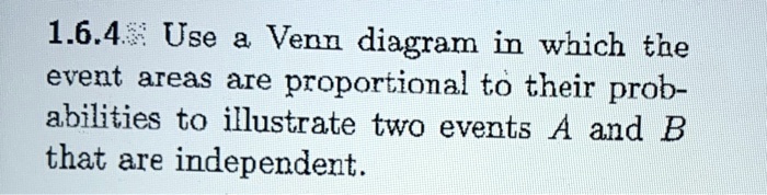 1.6.4. Use a Venn diagram in which the event areas are proportional to their probabilities to ...