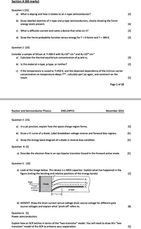 SOLVED: Section A (60 marks) Question 1 [15] a) What is doping and how ...